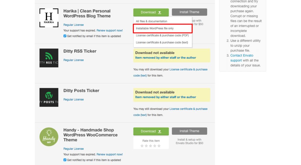 Solving Missing Stylesheet Theme Installation Error • Themosaurus Documentation