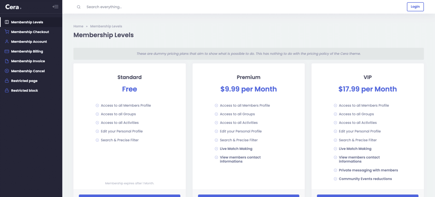 Creating a Pricing Table with Paid Memberships Pro • Themosaurus Documentation
