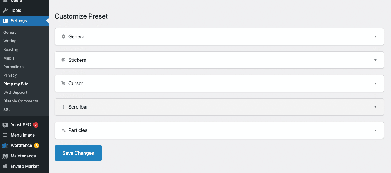 Customizing your Pimp my Site Preset • Themosaurus Documentation